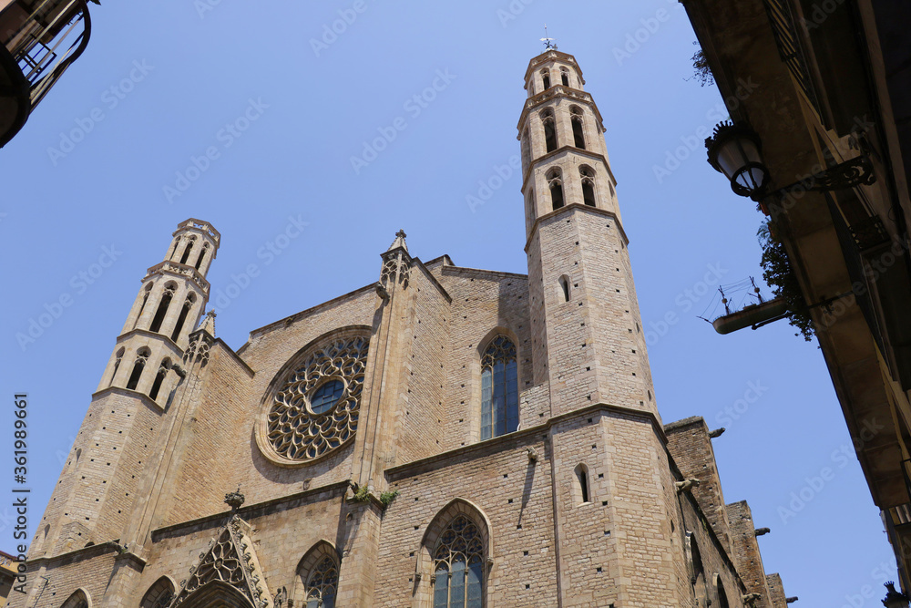 The Cathedral of Santa Maria del Mar the most famous in Barcelona Stock ...