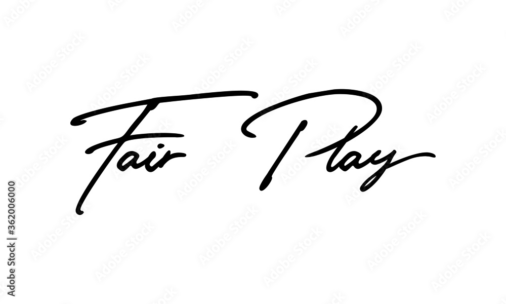 Fair Play Handwritten Font Calligraphy Black Color Text on White ...
