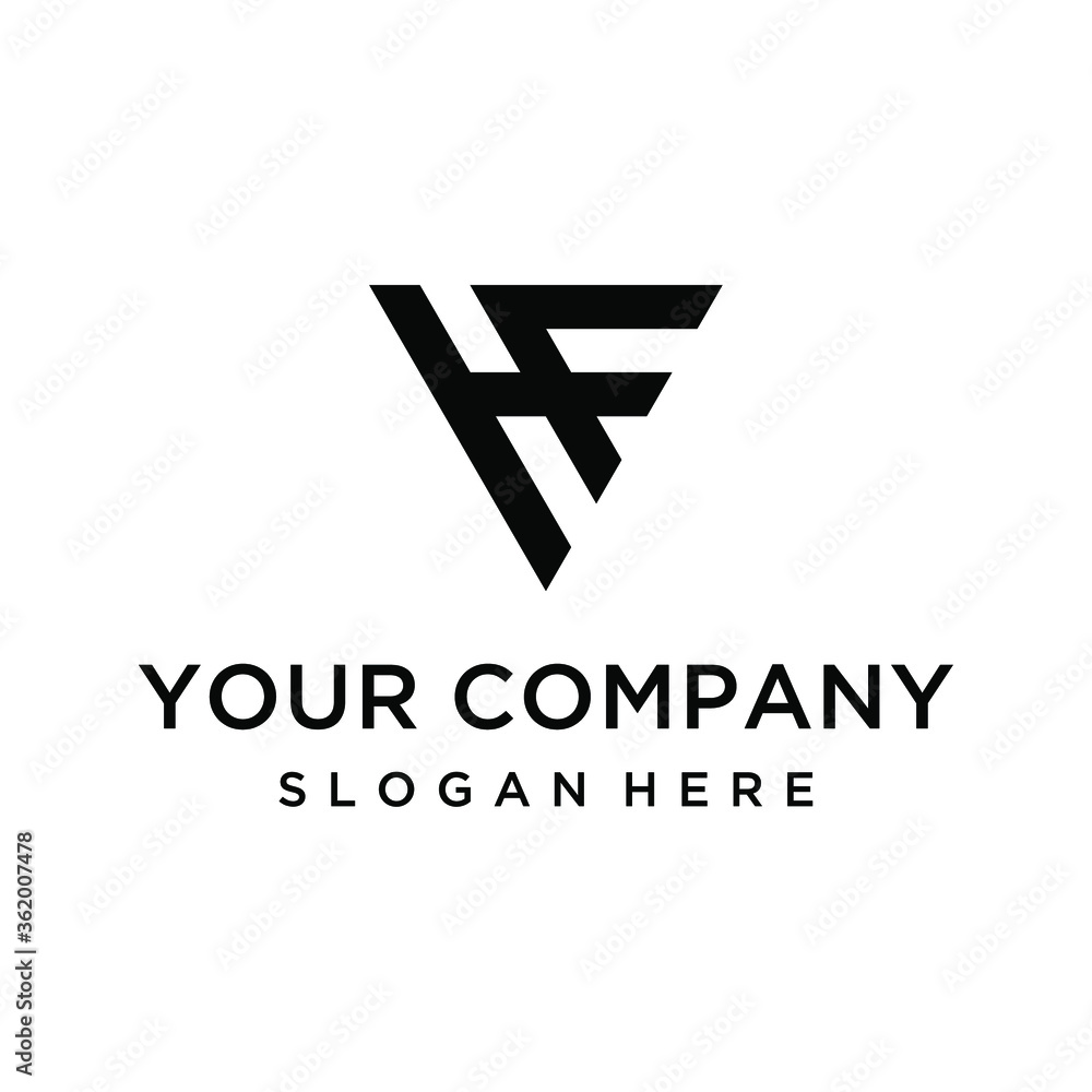 Abstract modern letter HF logo design Stock Vector | Adobe Stock