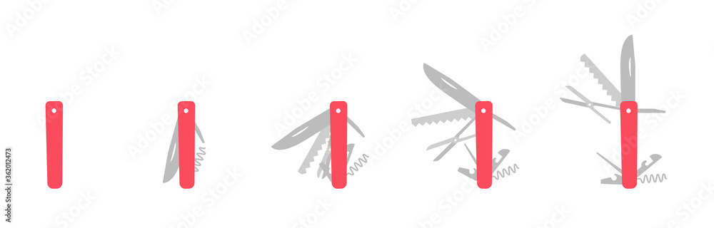 Obraz na płótnie Jackknife multi-tool. Folding knife. The folded and ...