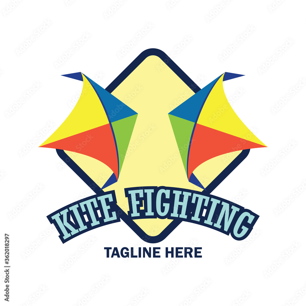 kite fighting logo with text space for your slogan tag line, vector ...
