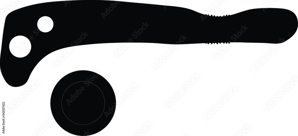underwater hockey stick and puck black vektor uwh Stock Vector | Adobe ...