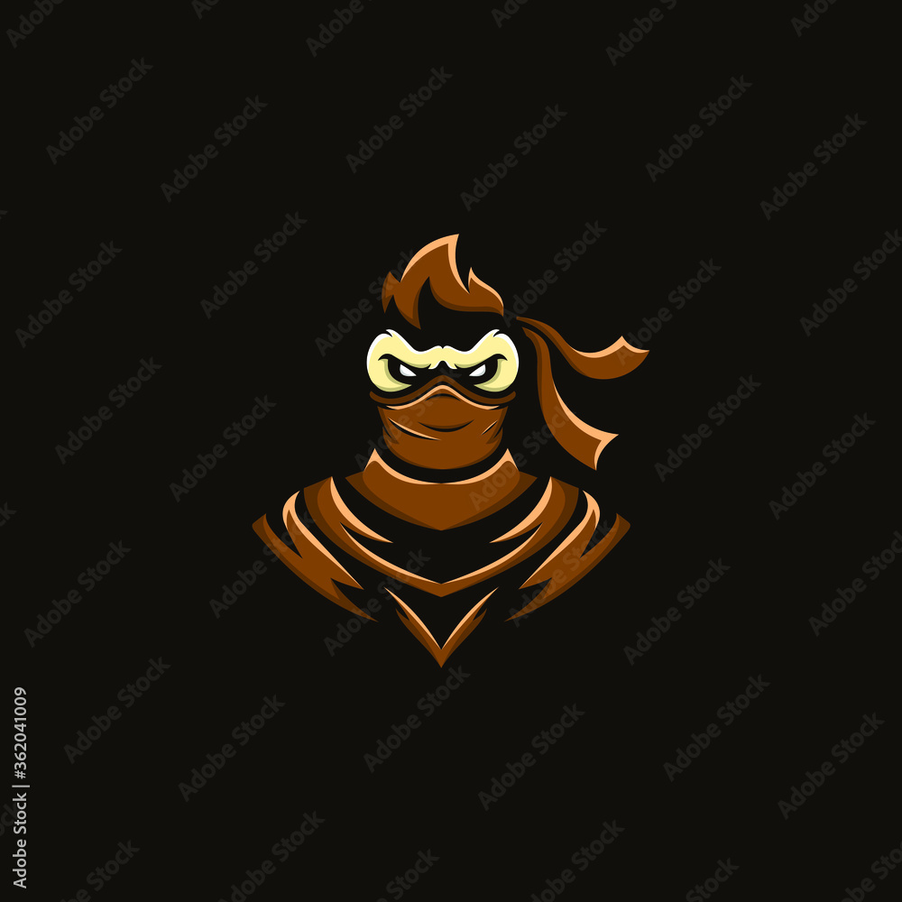 Ninja Ape Illustration Logo. characters, illustrations, Icon Logo ...