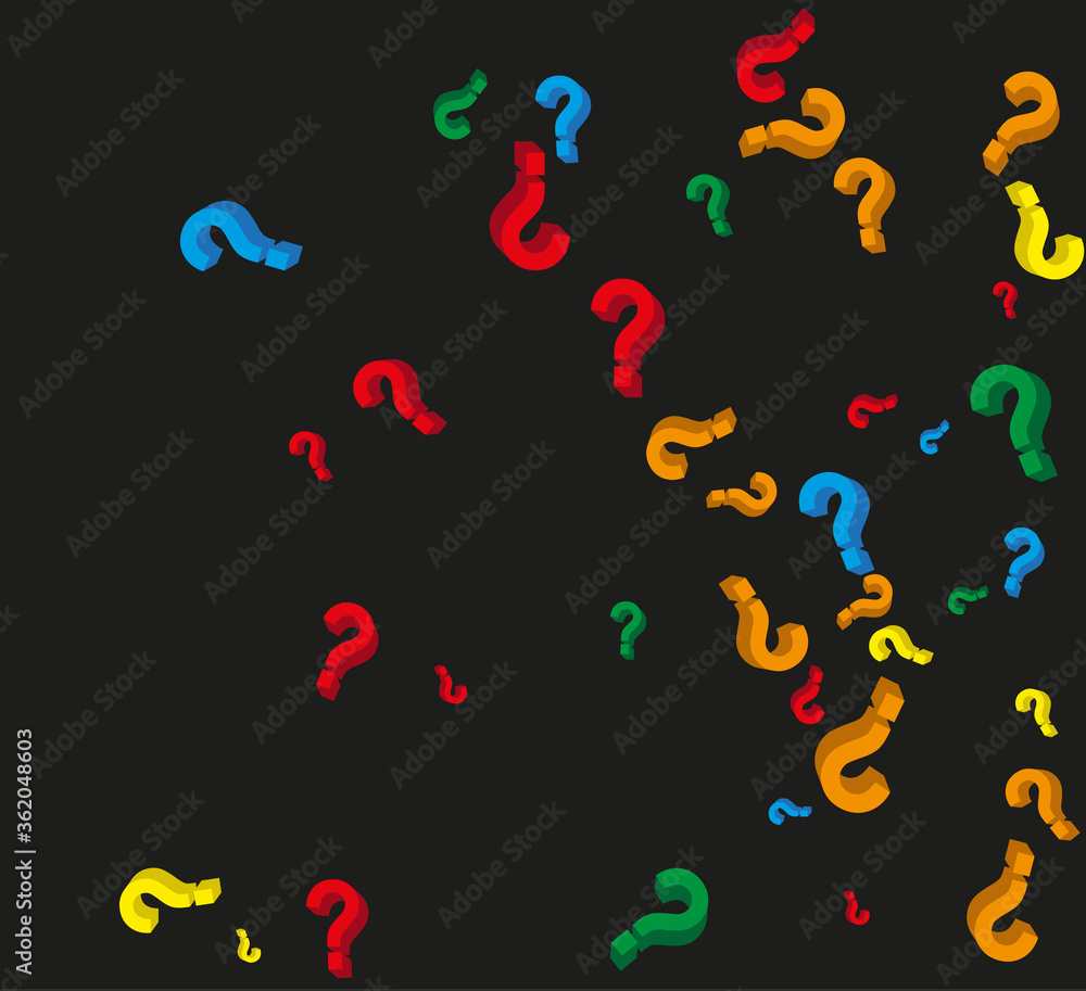 Vector random 3d question mark on white background Stock Vector | Adobe ...