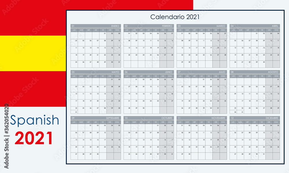 Vetor de Annual calendar for 2021. Wall planner with free space for ...
