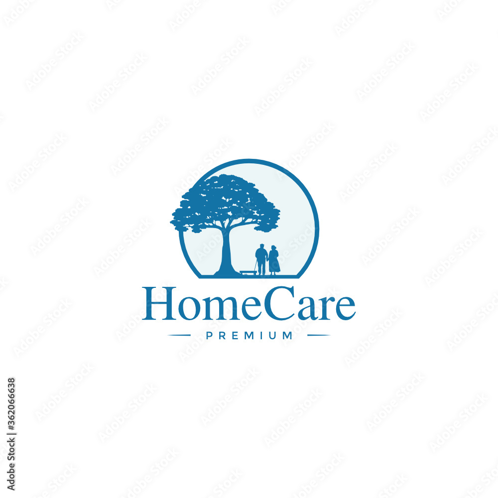 senior home care vector illustration logo concept image Stock Vector ...