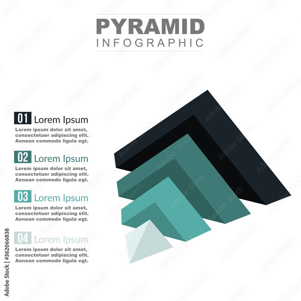 Pyramid Infographics. Funnel Pyramid with 5 charts Stock Vector | Adobe ...