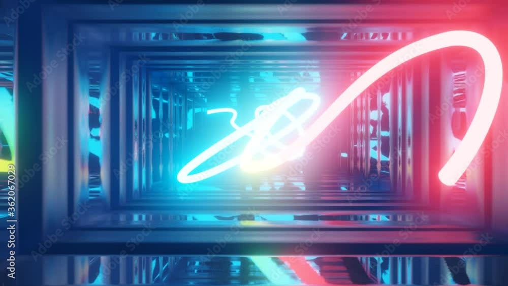 neon ray flies into mirror room and sweeps through it constantly ...