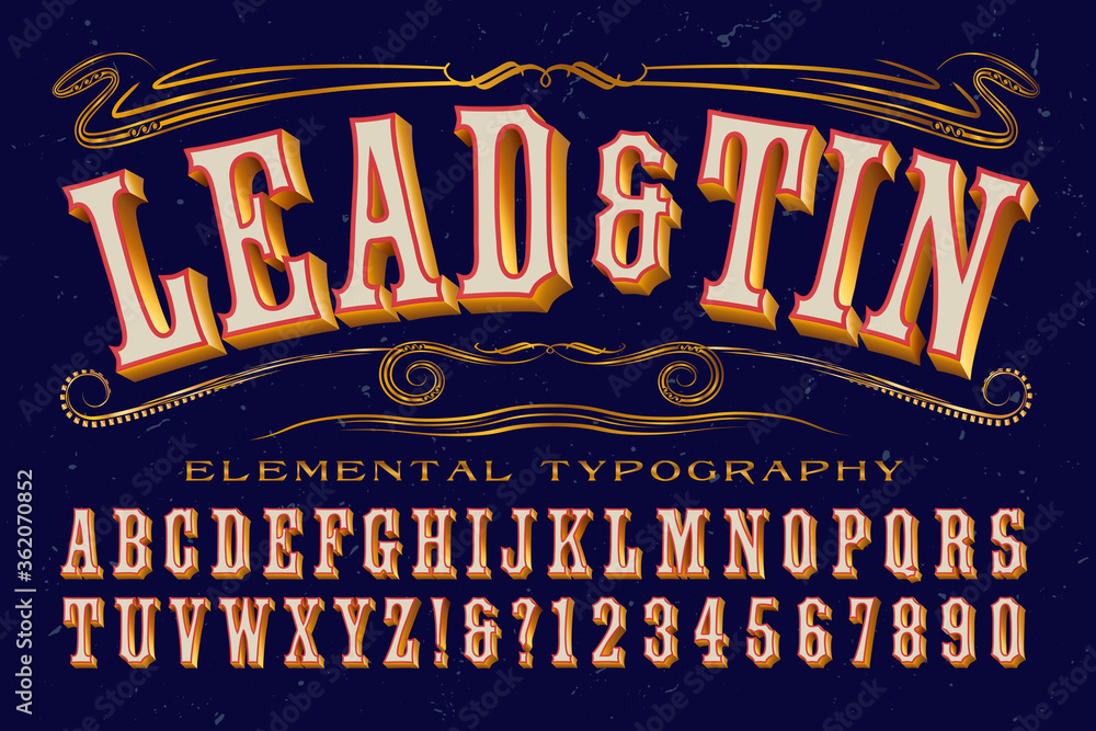 An Antique or Old West Style Alphabet; This Font Has a Vintage Carnival ...