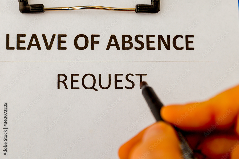 Leave of absence request statement form Stock Photo | Adobe Stock