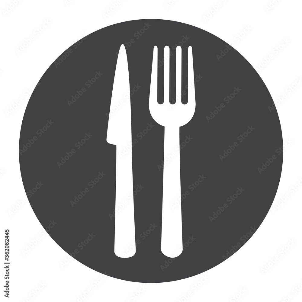 Food icon vector isolated on white background. Food silhouette icon for ...