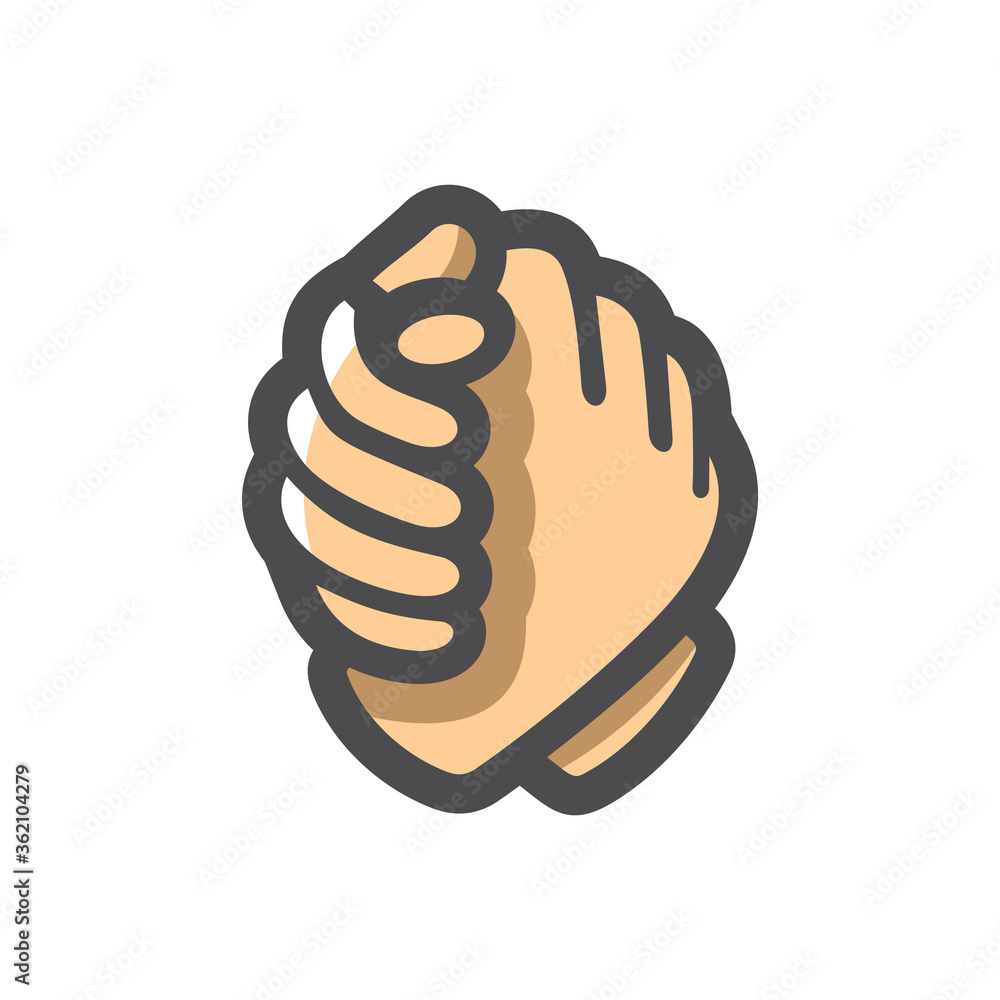 Arm Wrestling two hands Vector Cartoon illustration Stock Vector ...