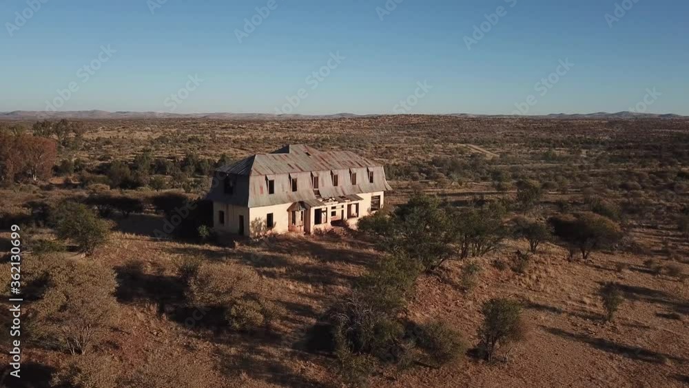 4K aerial drone video of Africa savanna hills, plains and abandoned ...
