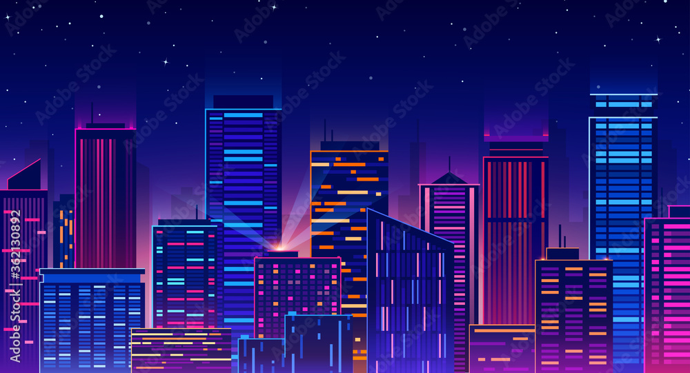 Bright Lights City Background