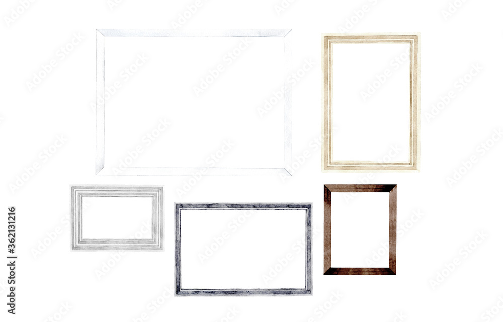 Hand drawn watercolor illustration with decorative composition of ...