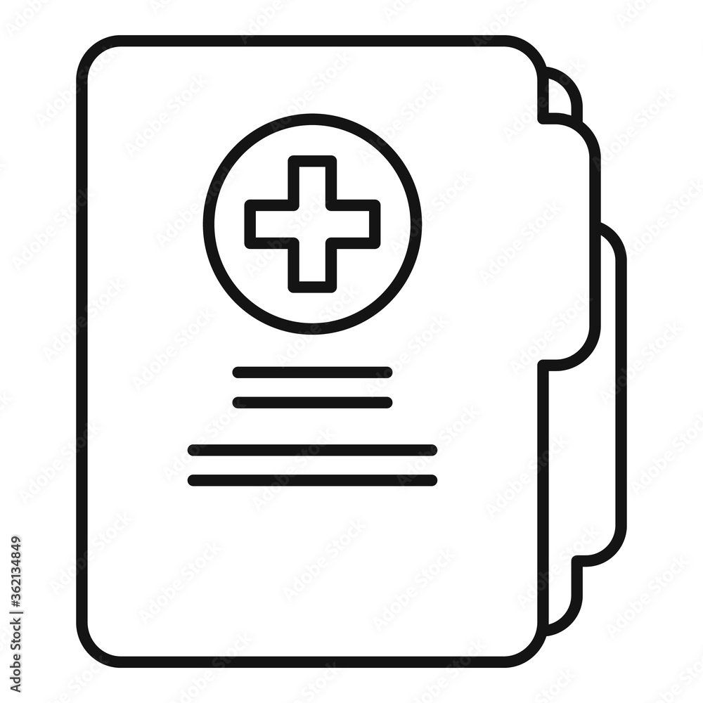 Medical folder icon. Outline medical folder vector icon for web design ...