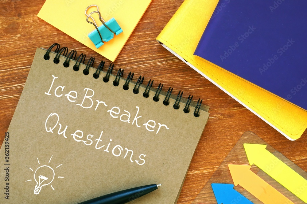 Career concept about IceBreaker Questions with inscription on the sheet ...