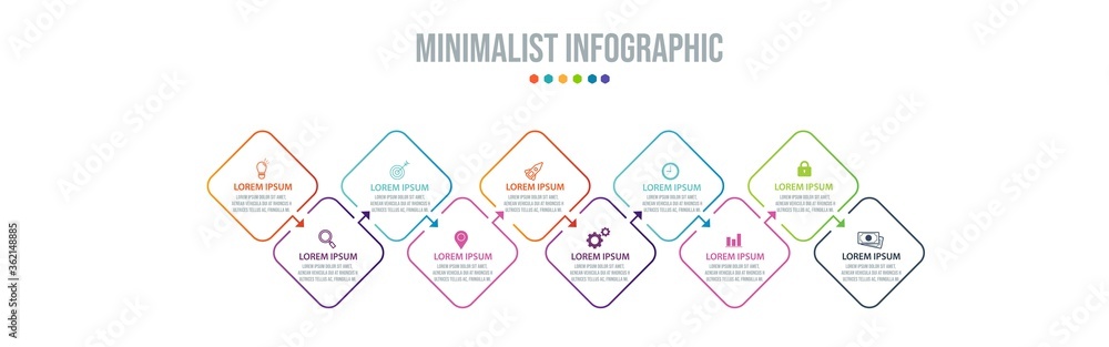 Business data visualization. Process chart. Abstract elements of graph ...