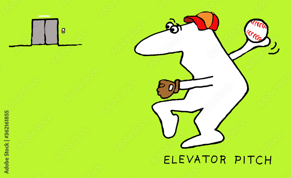 Cartoon: Elevator Pitch Stock Illustration | Adobe Stock