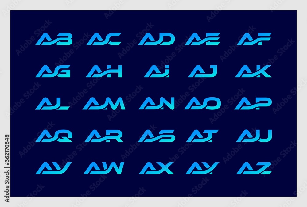 letter A combination alphabet logo design Stock Vector | Adobe Stock