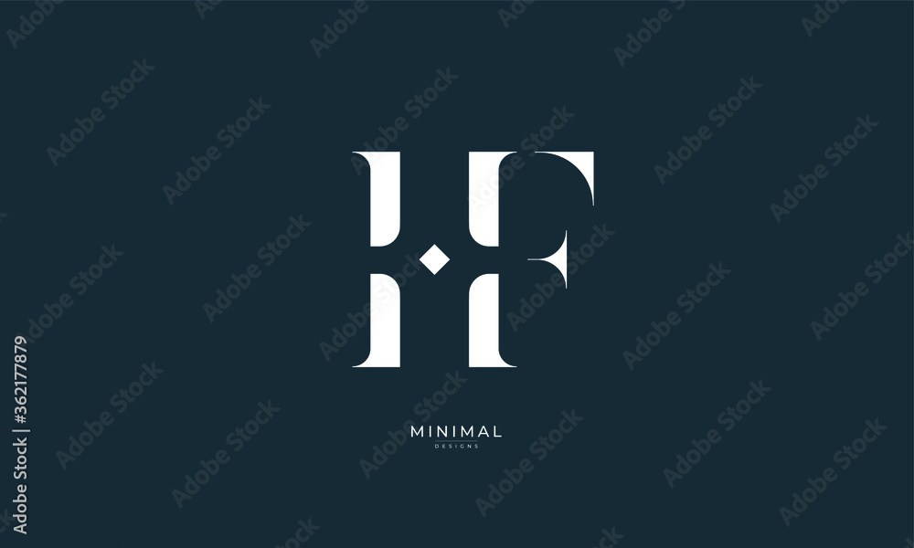 Alphabet letter icon logo HF Stock Vector | Adobe Stock