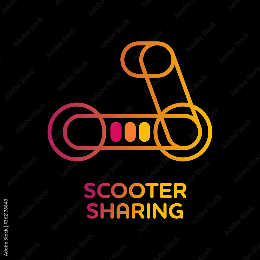 Logo of rental electric scooter. simple flat style trend modern ...
