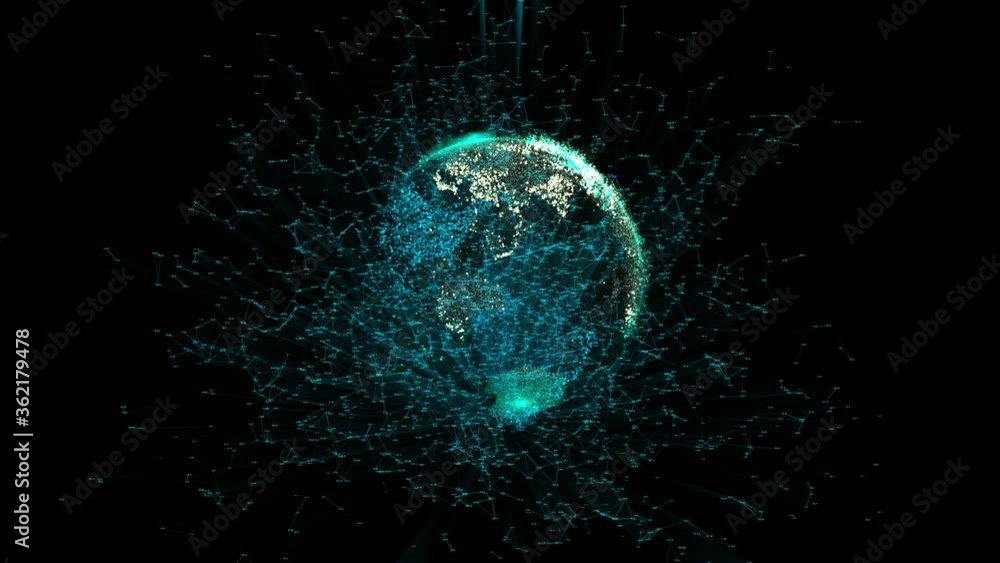 Vidéo Stock 4k digital data globe with changeing number,a scientific ...