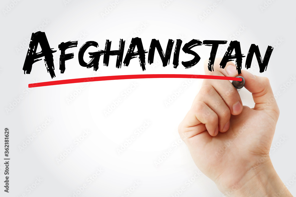 Afghanistan text with marker, concept background Stock Photo | Adobe Stock