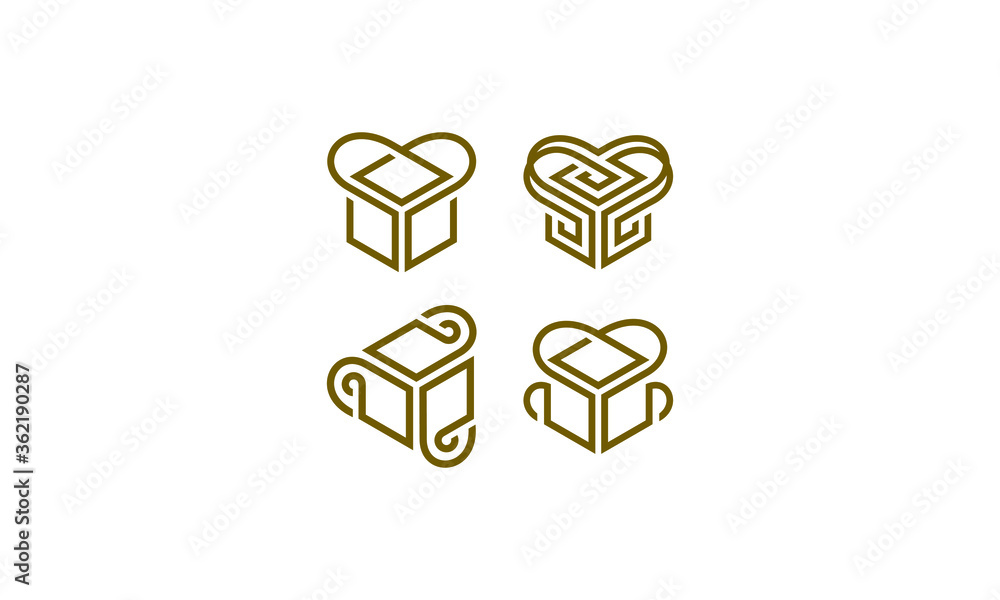 line art box luxury logo icon vector symbol Stock Vector | Adobe Stock