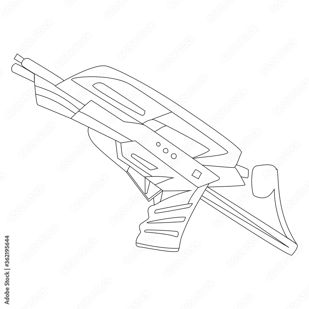 Fantastic line concept of the future weapon. Fictional linear gun on a ...