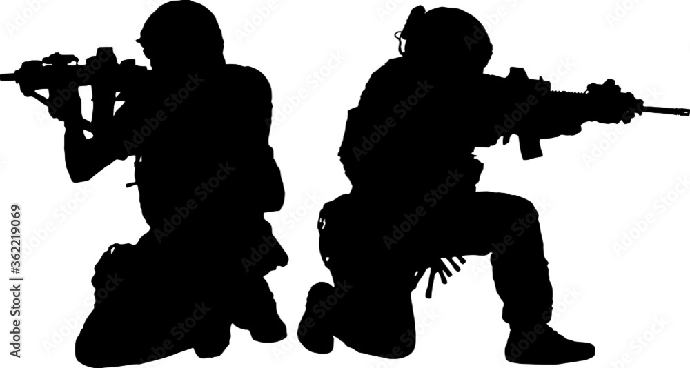 Swat forces / silhouette vector Stock Vector | Adobe Stock