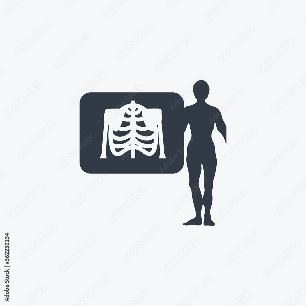 X-ray icon isolated on clean background. X-ray icon concept drawing ...