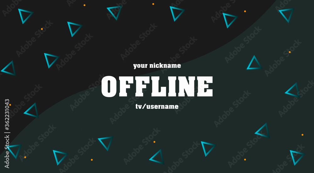 Twitch abstract offline hud screen banner 16:9 for stream. Offline ...