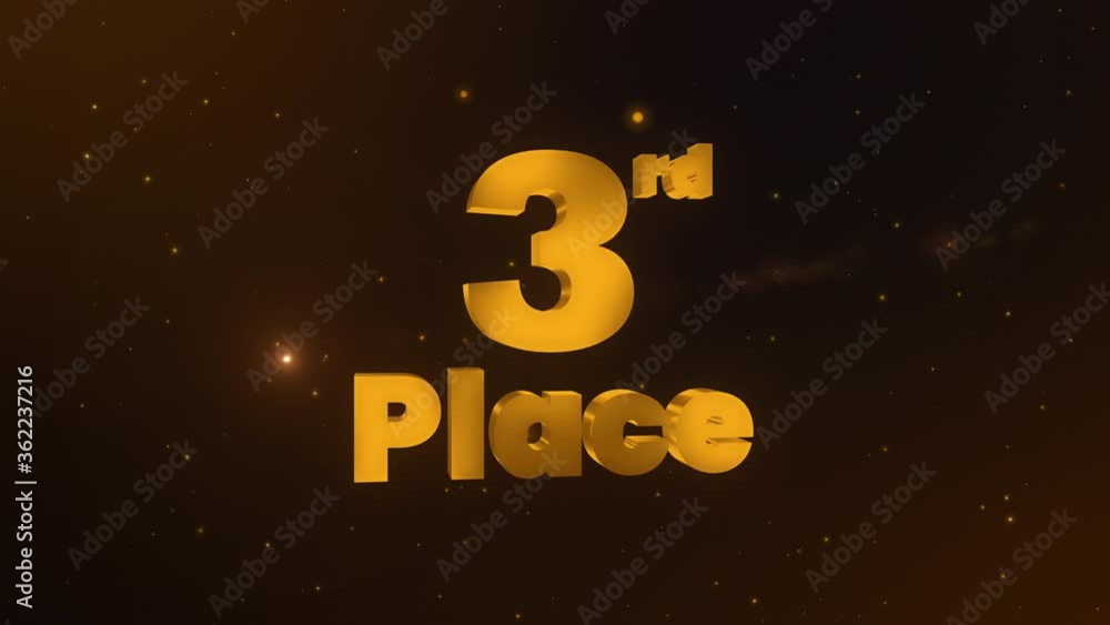 3rd place bronze winner - shining celebration with confetti and flashes ...