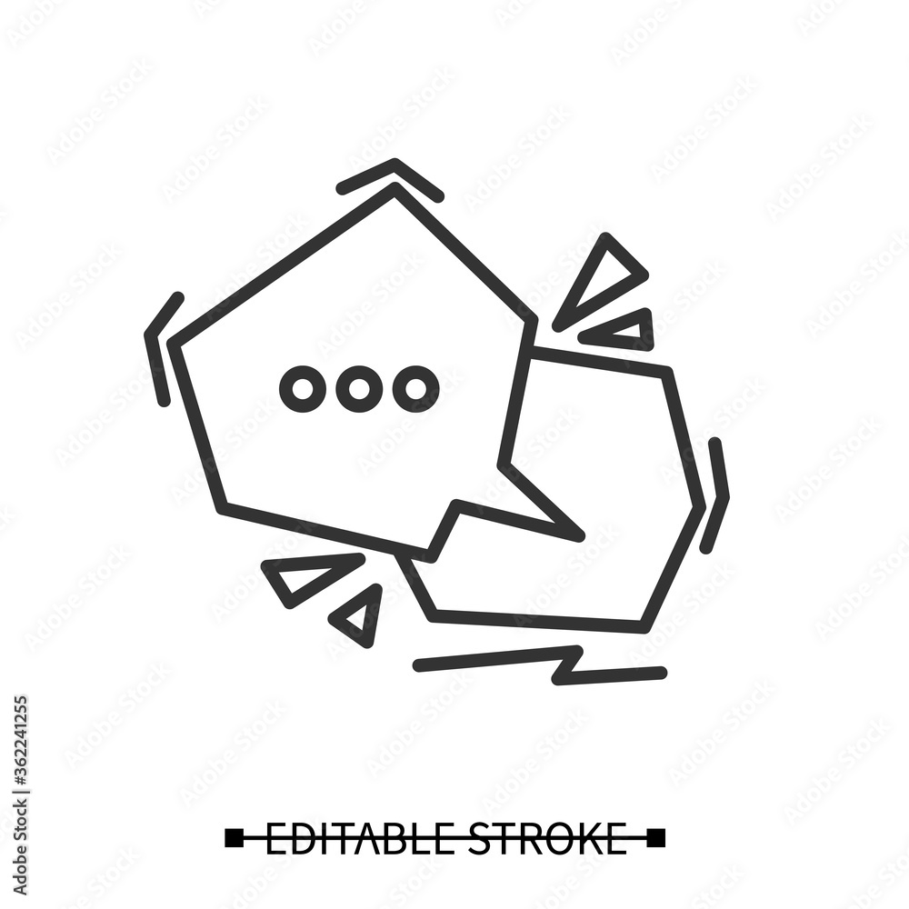 Discussion icon. Cartoon style speech bubbles linear pictograms ...