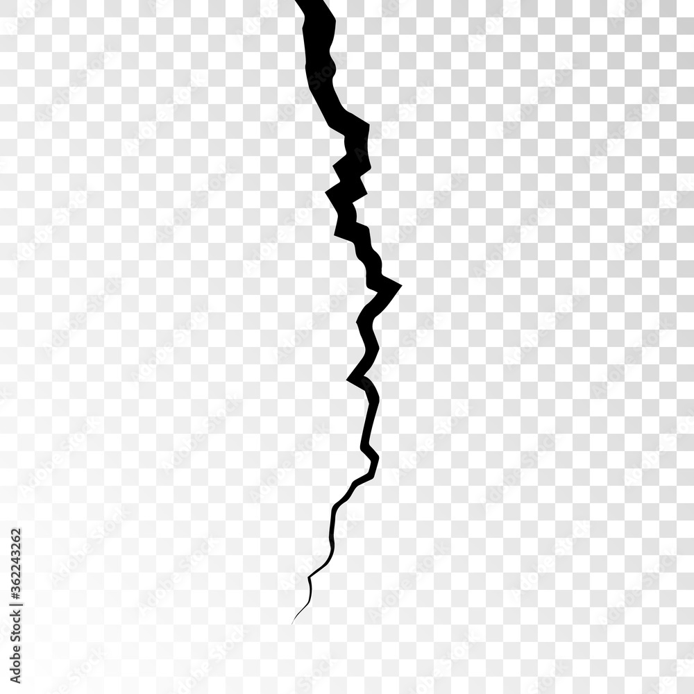 Surface cracked ground. Sketch crack texture. Split terrain after ...