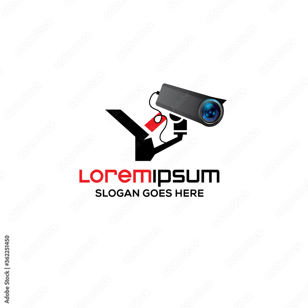 Creative Y letter CCTV camera logo design template, Realistic CCTV logo ...
