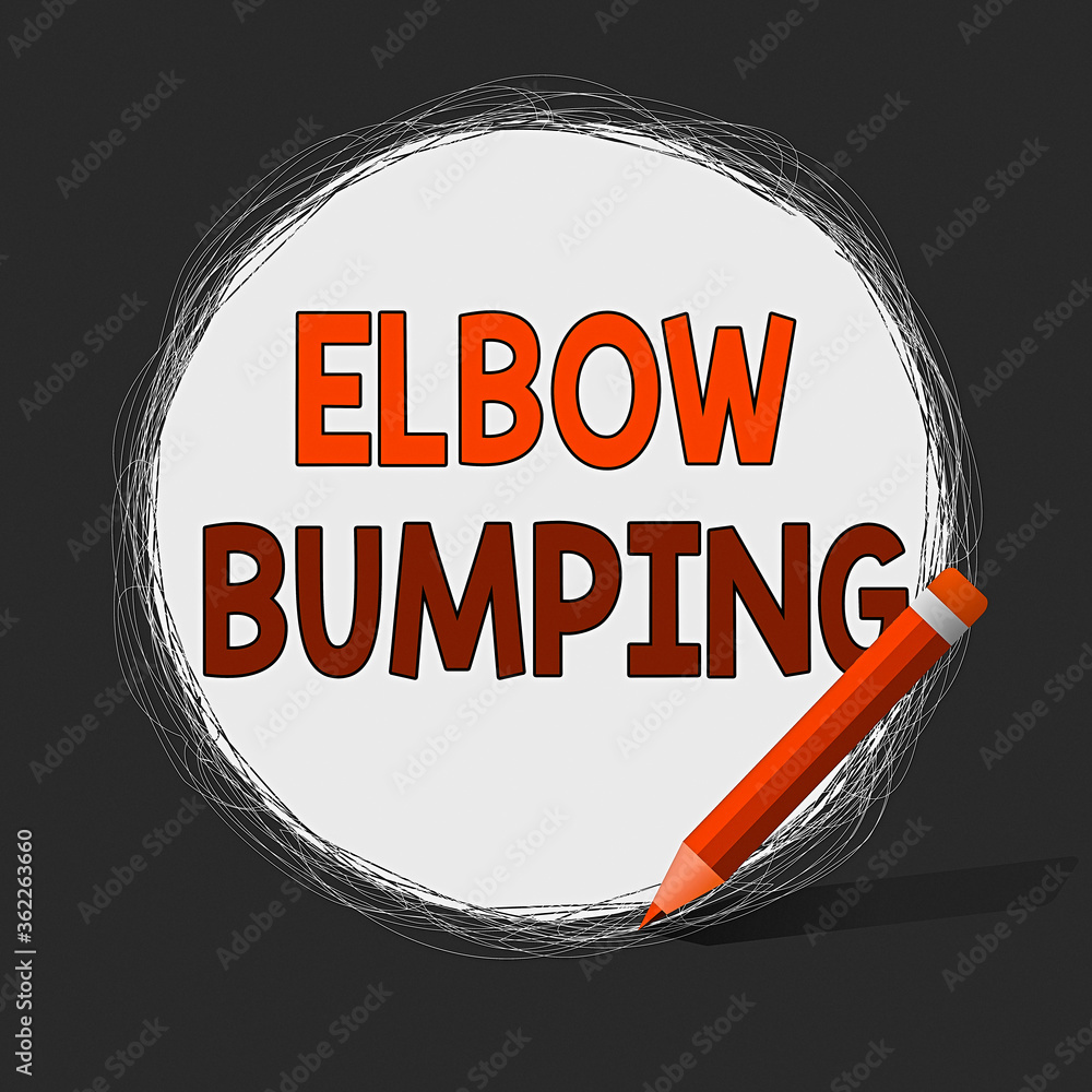 Writing note showing Elbow Bumping. Business concept for newlytrended ...
