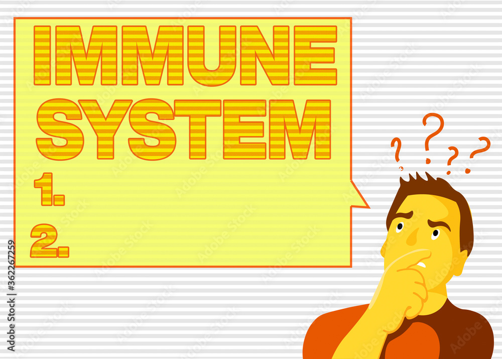 Handwriting text Immune System. Conceptual photo Complex network work ...