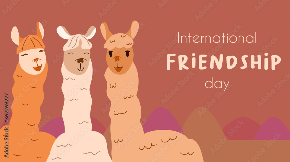 Cute 3 friend llamas smiling and laughing for International day of ...
