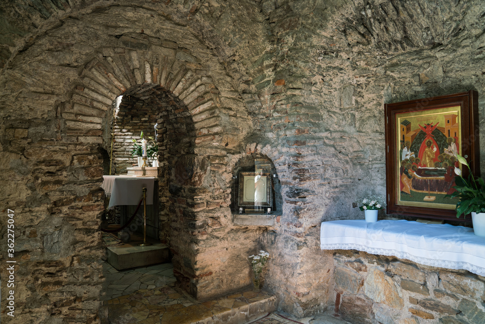 The House of the Virgin Mary (Meryemana) interior view photo. believed ...