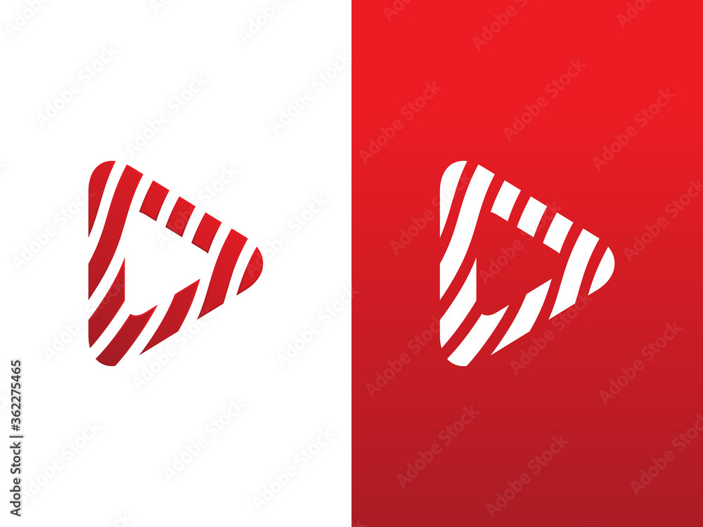 Stylish Red Play Broadcasting Logo. For personal or business. Elegant ...