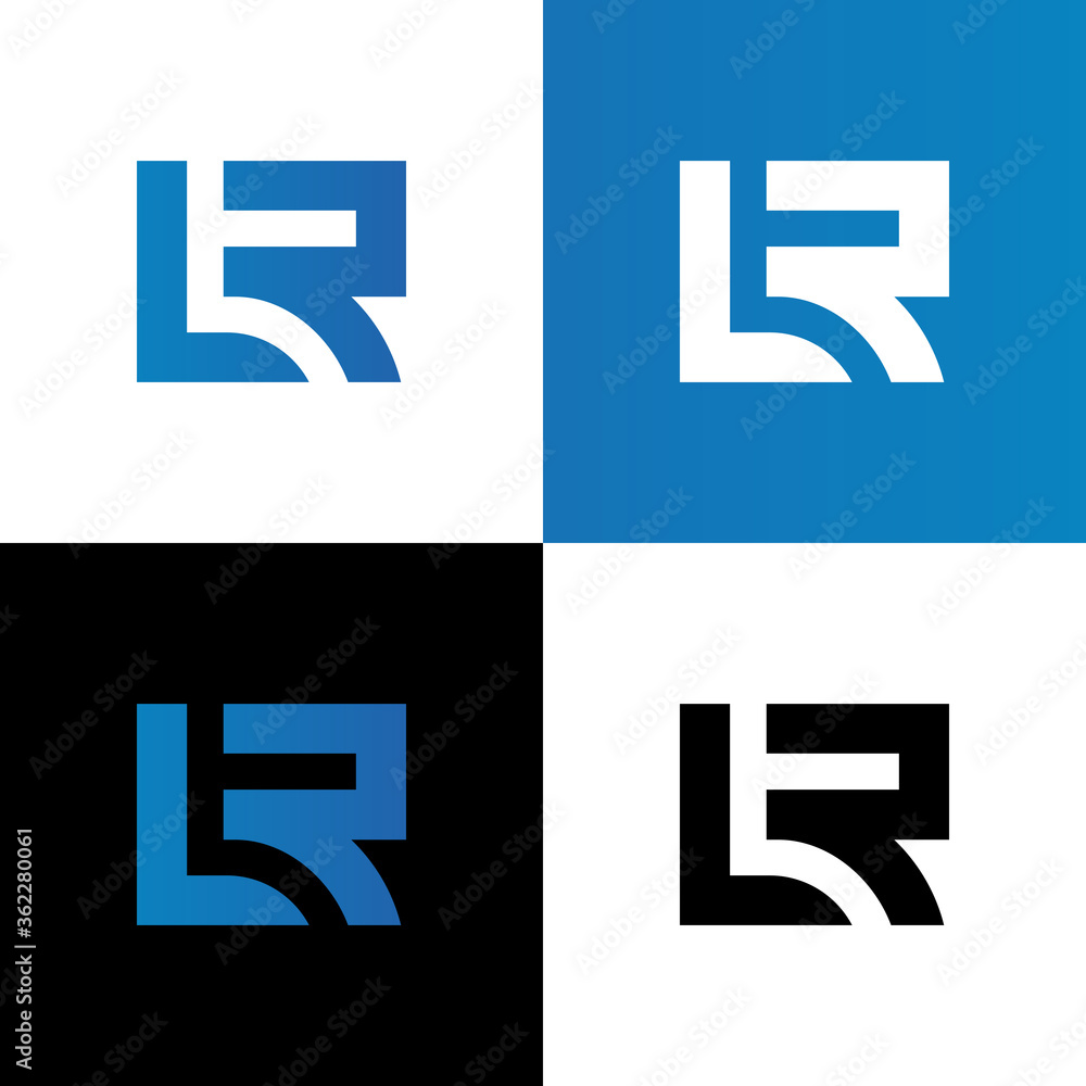 Initial letter LR RL logo concept, minimal alphabet symbol, monogram ...