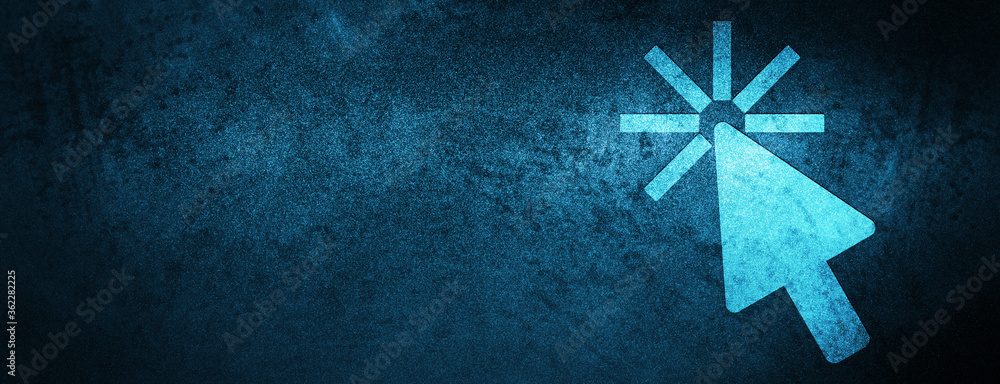 Click cursor icon Special Blue Banner Background Stock Photo | Adobe Stock