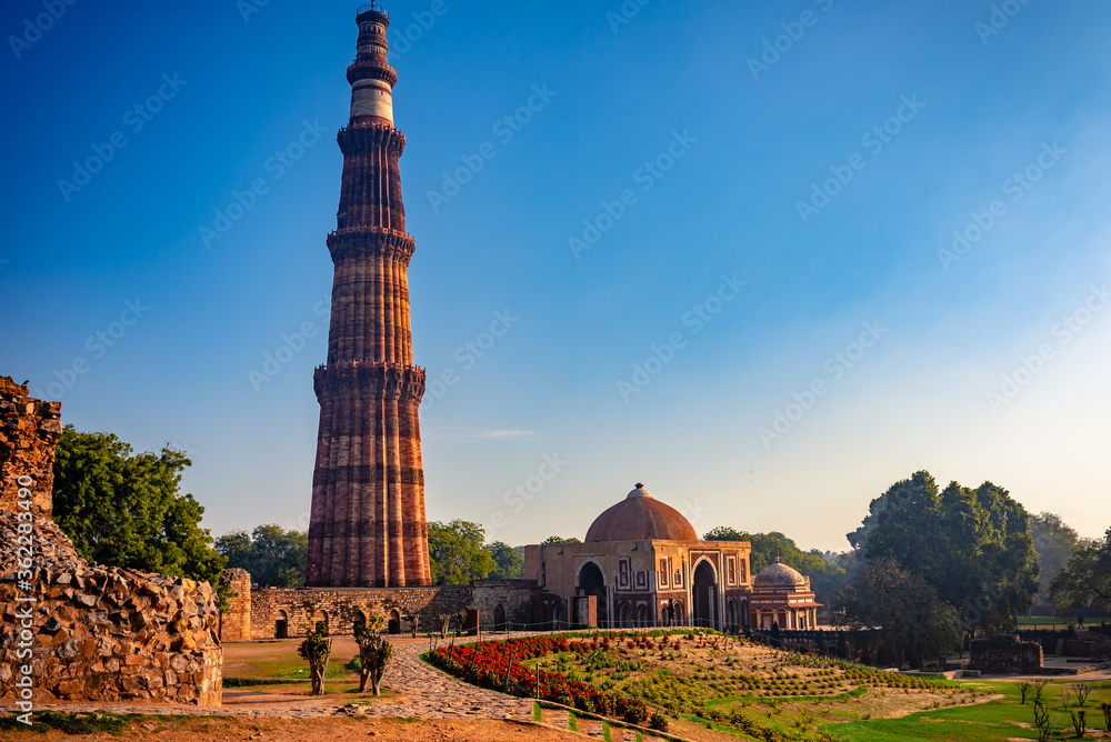 Qutub Minar is a highest minaret in India standing 73 m tall tapering ...