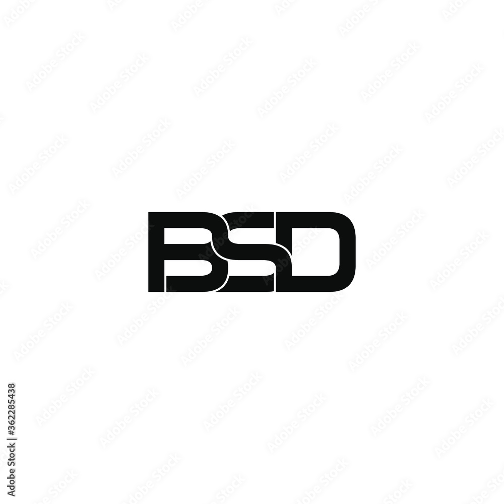 bsd letter original monogram logo design Stock Vector | Adobe Stock