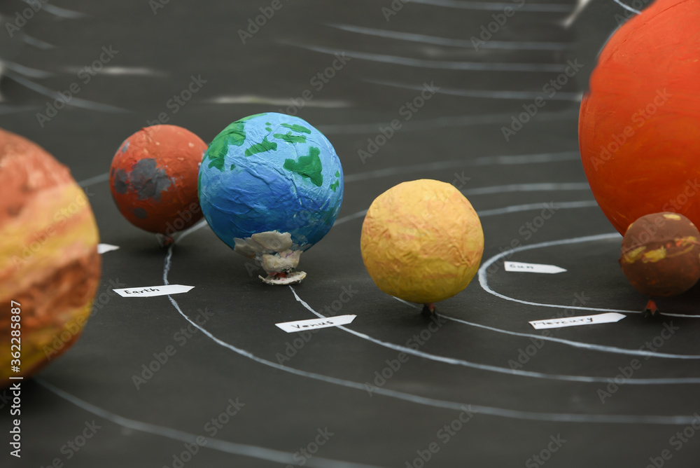 Kids presenting their science home project at school - chart showing ...