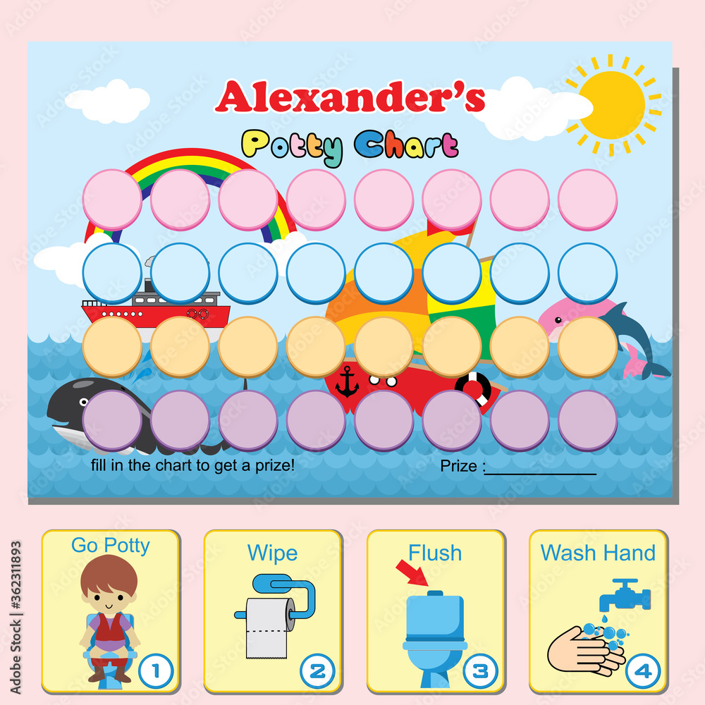 Potty Chart Ship Stock Vector | Adobe Stock