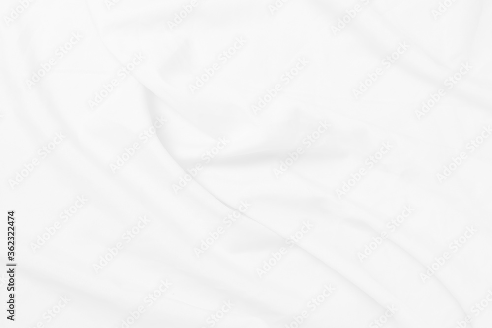 White cloth background soft wrinkled fabric patrem and surface. White ...