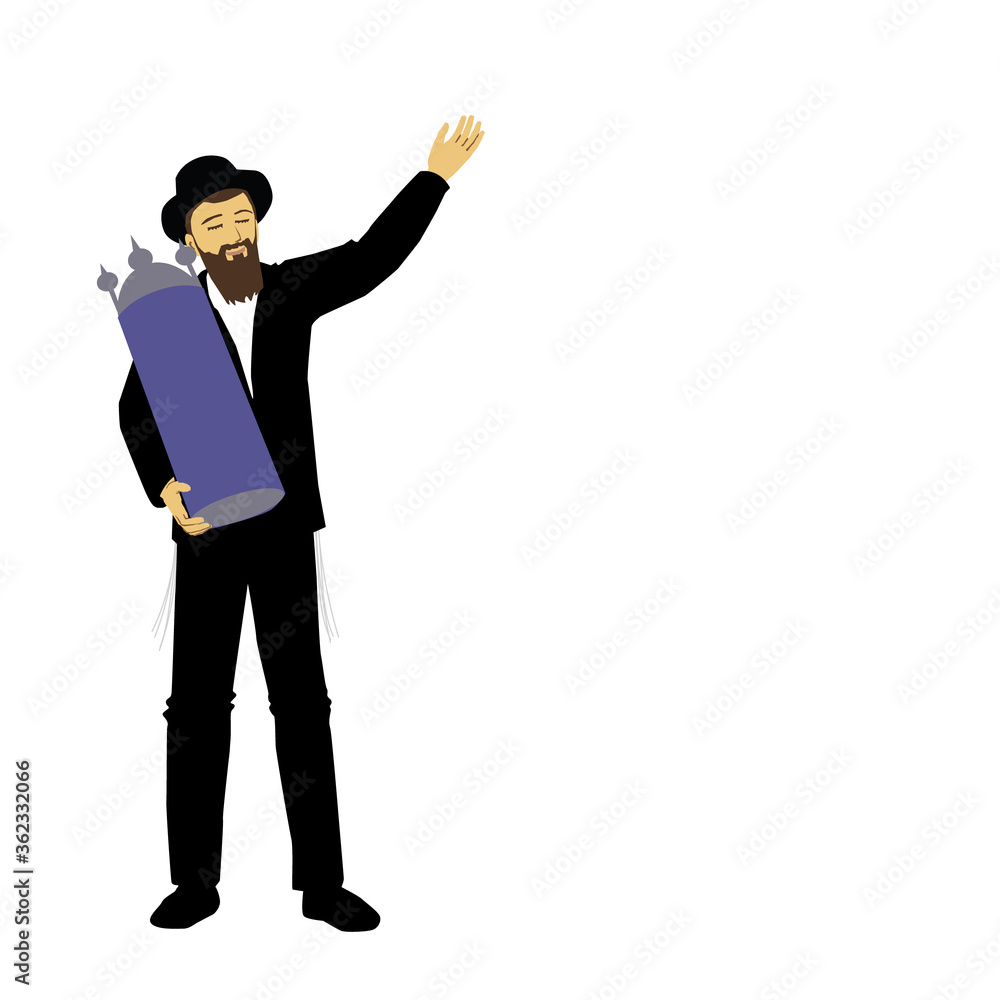 Sephardic yeshiva student holding a Sephardic Torah scroll. dancing ...